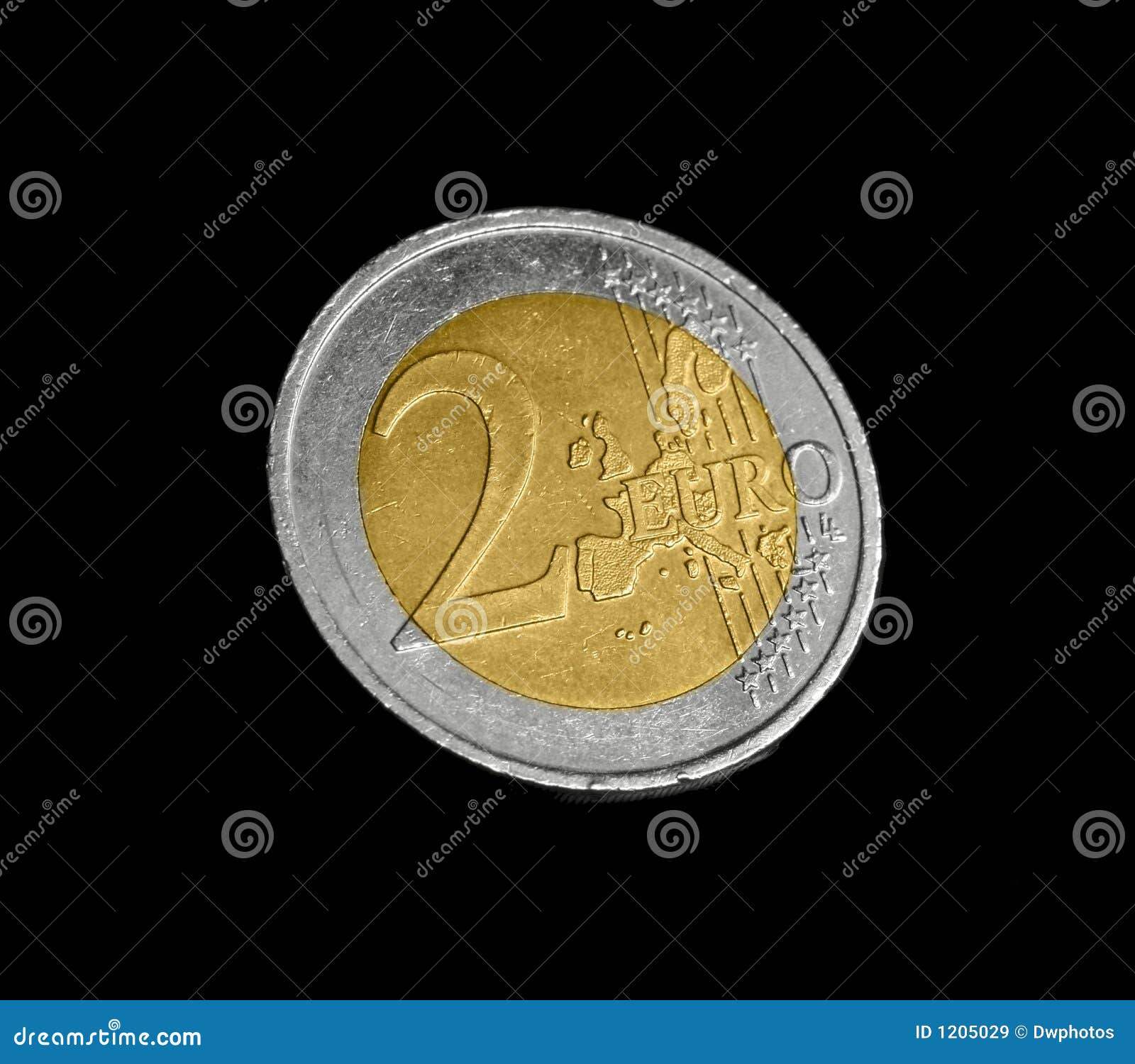 Two euro coin stock image. Image of earnings, currencys - 1205029