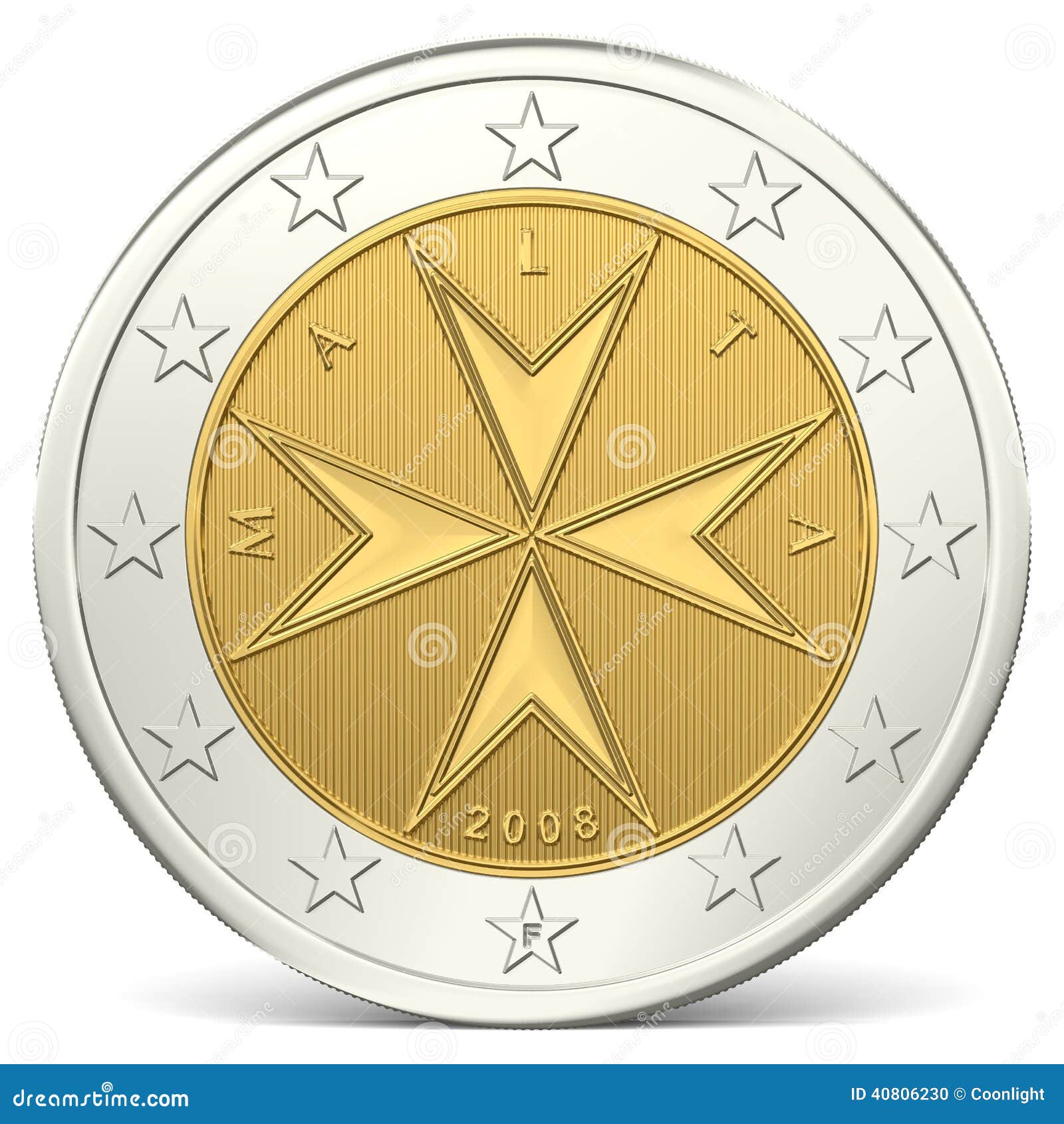 Two euro coin stock illustration. Illustration of currency - 40806230