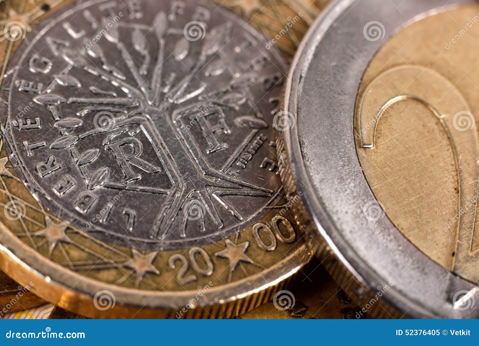 Two euro coin stock image. Image of close, european, commerce - 52376405