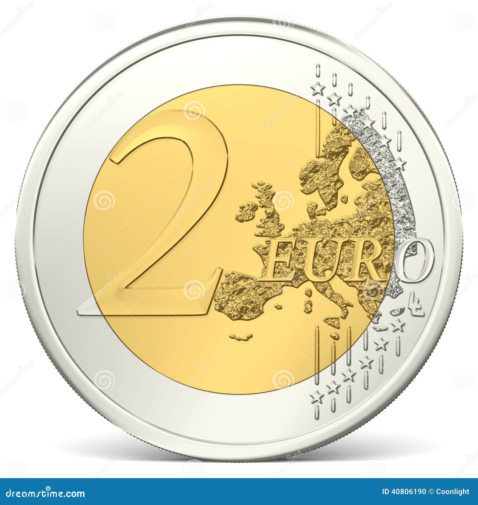 Two euro coin stock illustration. Illustration of silver - 40806190