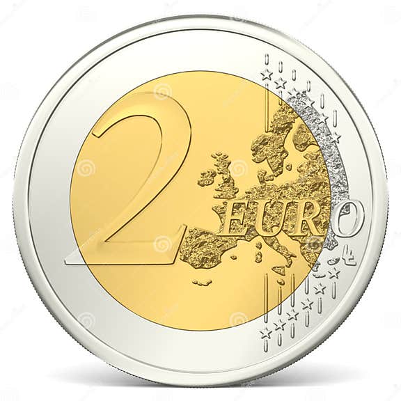 Two euro coin stock illustration. Illustration of silver - 40806190