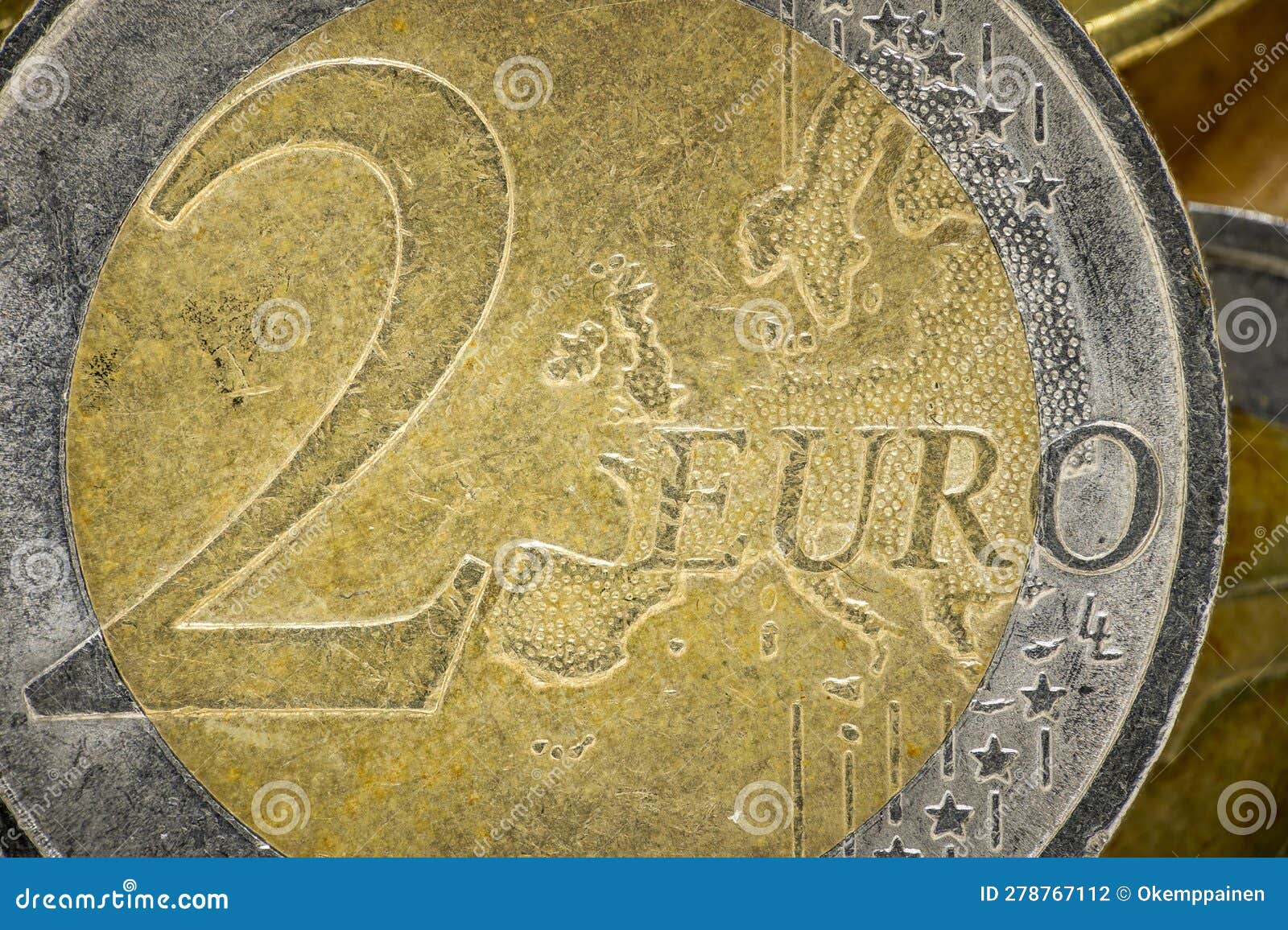 Two Euro Coin. Reverse Side, Macro Stock Photo - Image of euro, wealth ...