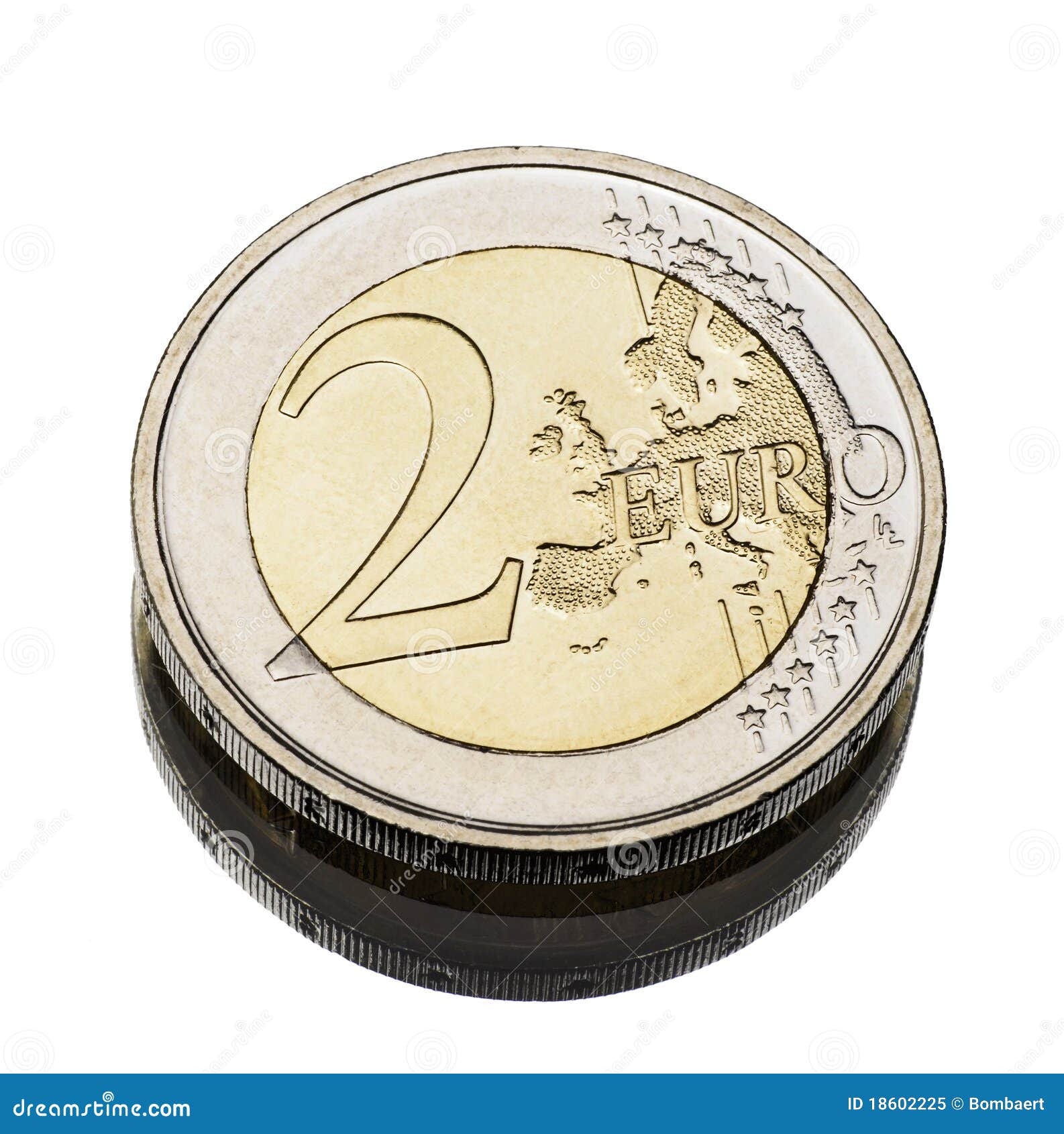 Two euro coin worn stock image. Image of expense, budget - 18602225