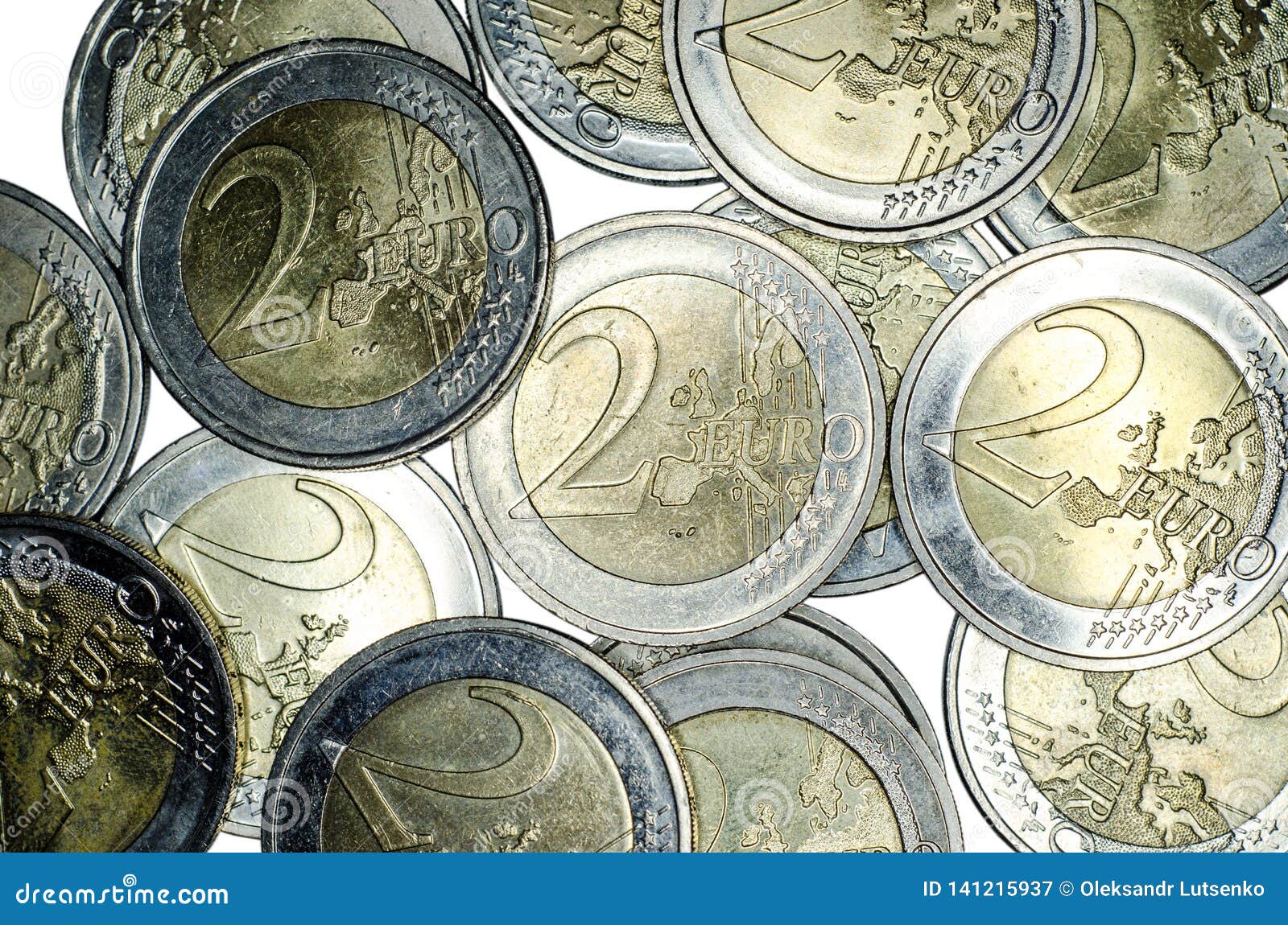 Two euro coins stock image. Image of gold, close, cent - 141215937