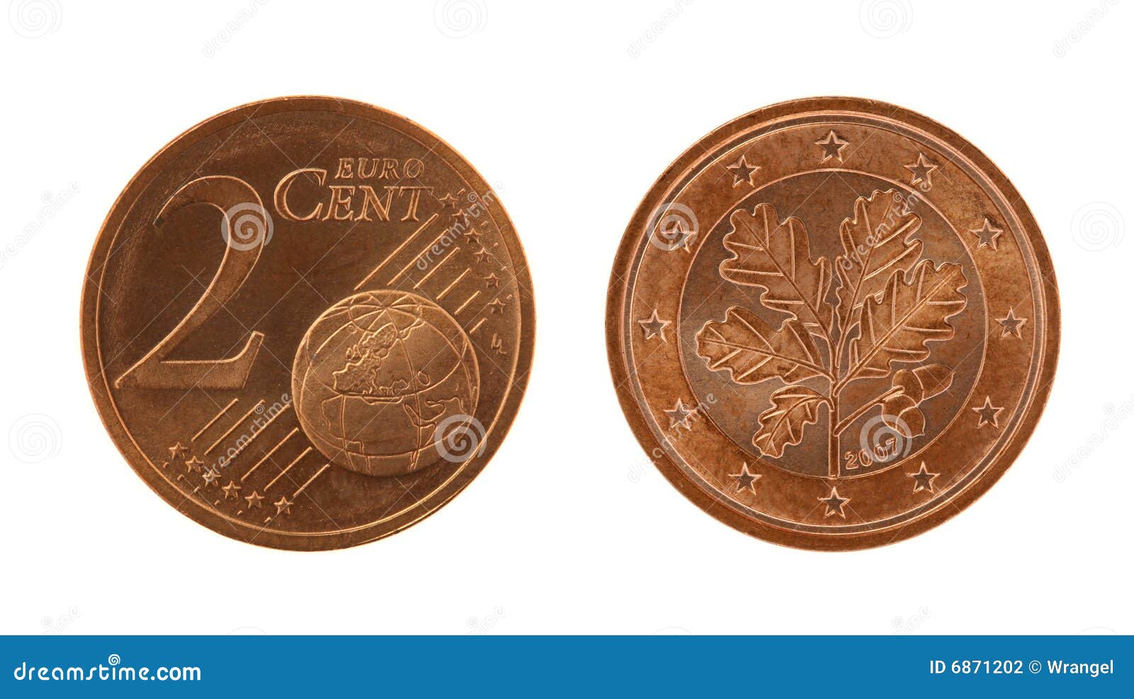 Two Eurocents Coin stock photo. Image of eurocent, cutout - 6871202