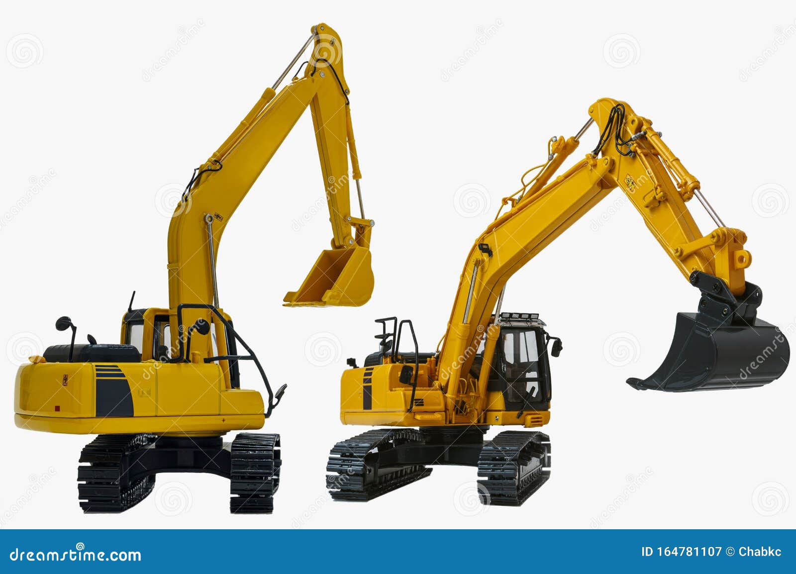 Two excavator model stock image. Image of digger, industrial - 164781107