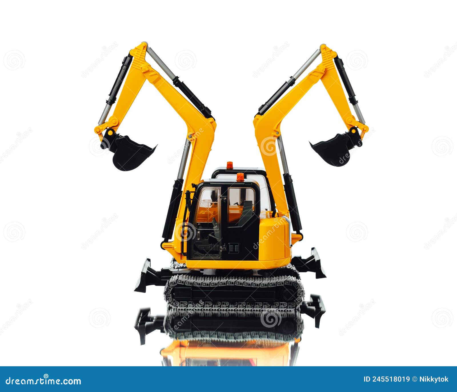Two Excavator Models Abstract Composition, Isolated On White Background ...