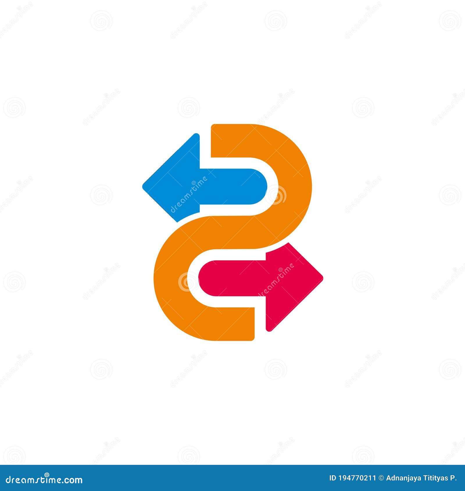 Two Exchange Opposite Arrows Geometric Design Logo Vector Stock Vector ...