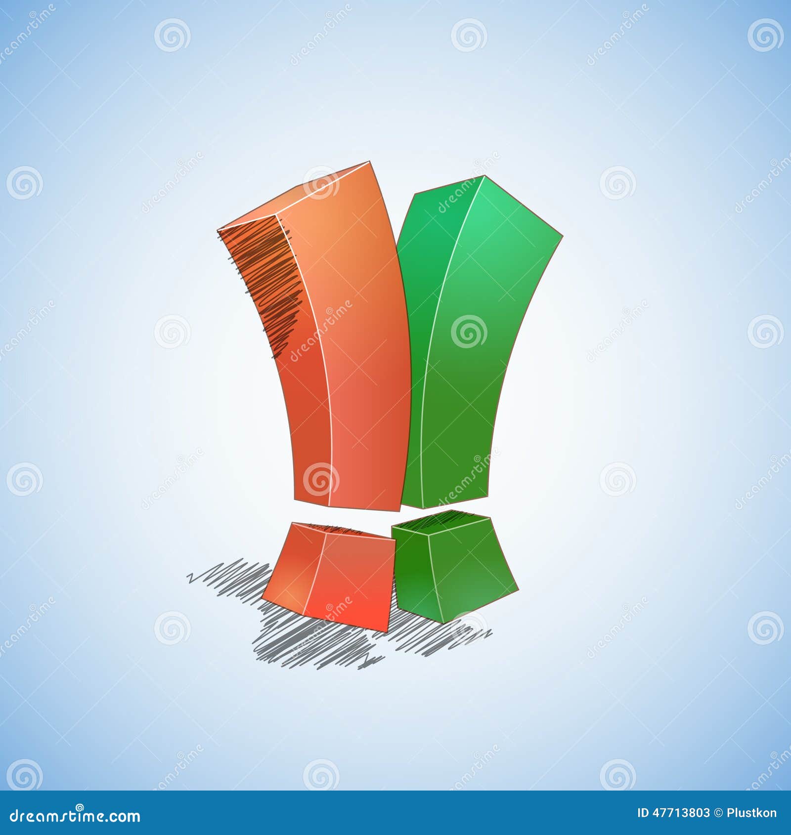 Two exclamation points stock vector. Illustration of concept - 47713803