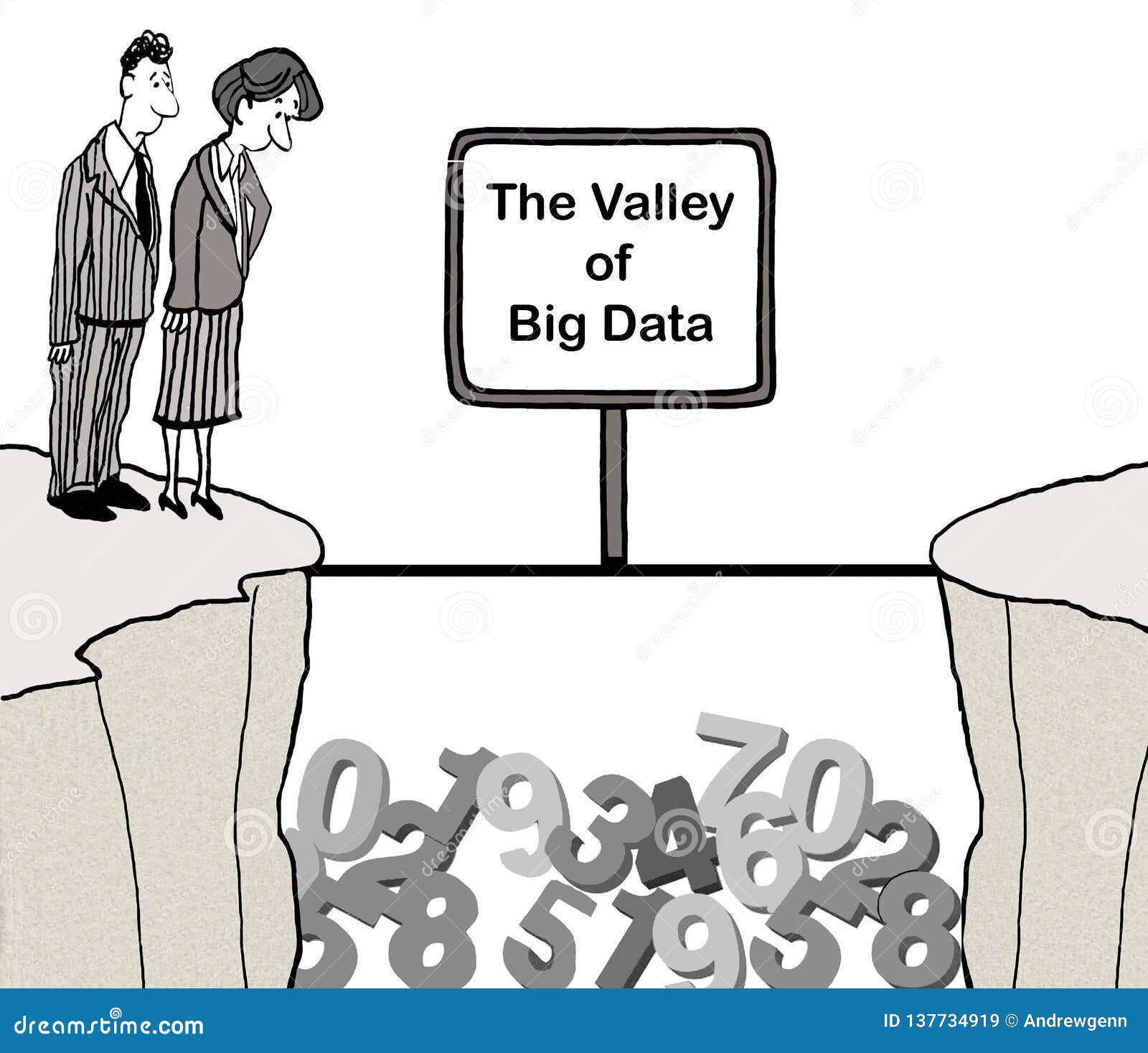 Two Executives Look at Data Valley Stock Illustration - Illustration of ...