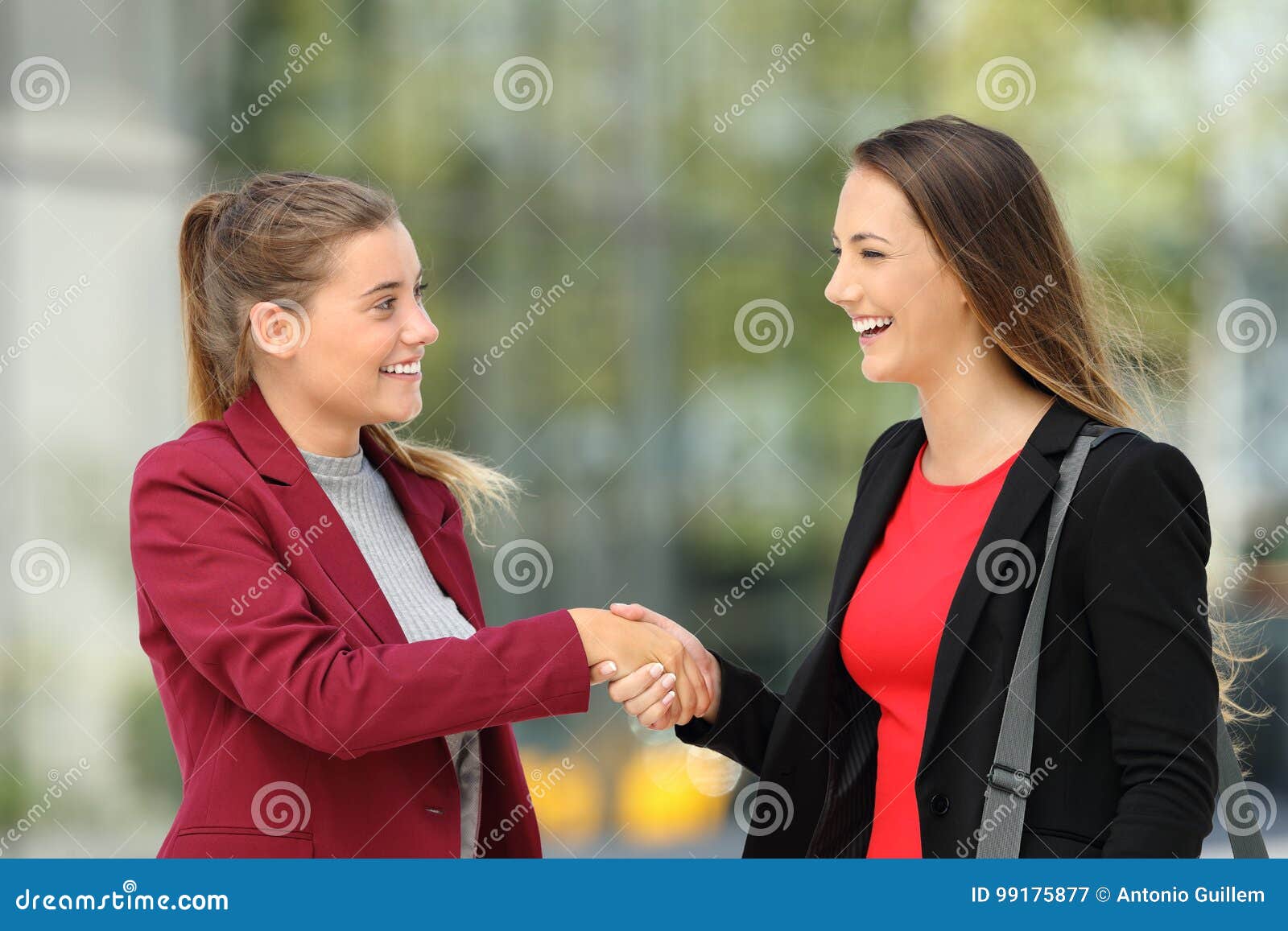 Two Executives Meeting and Handshaking on the Street Stock Image ...
