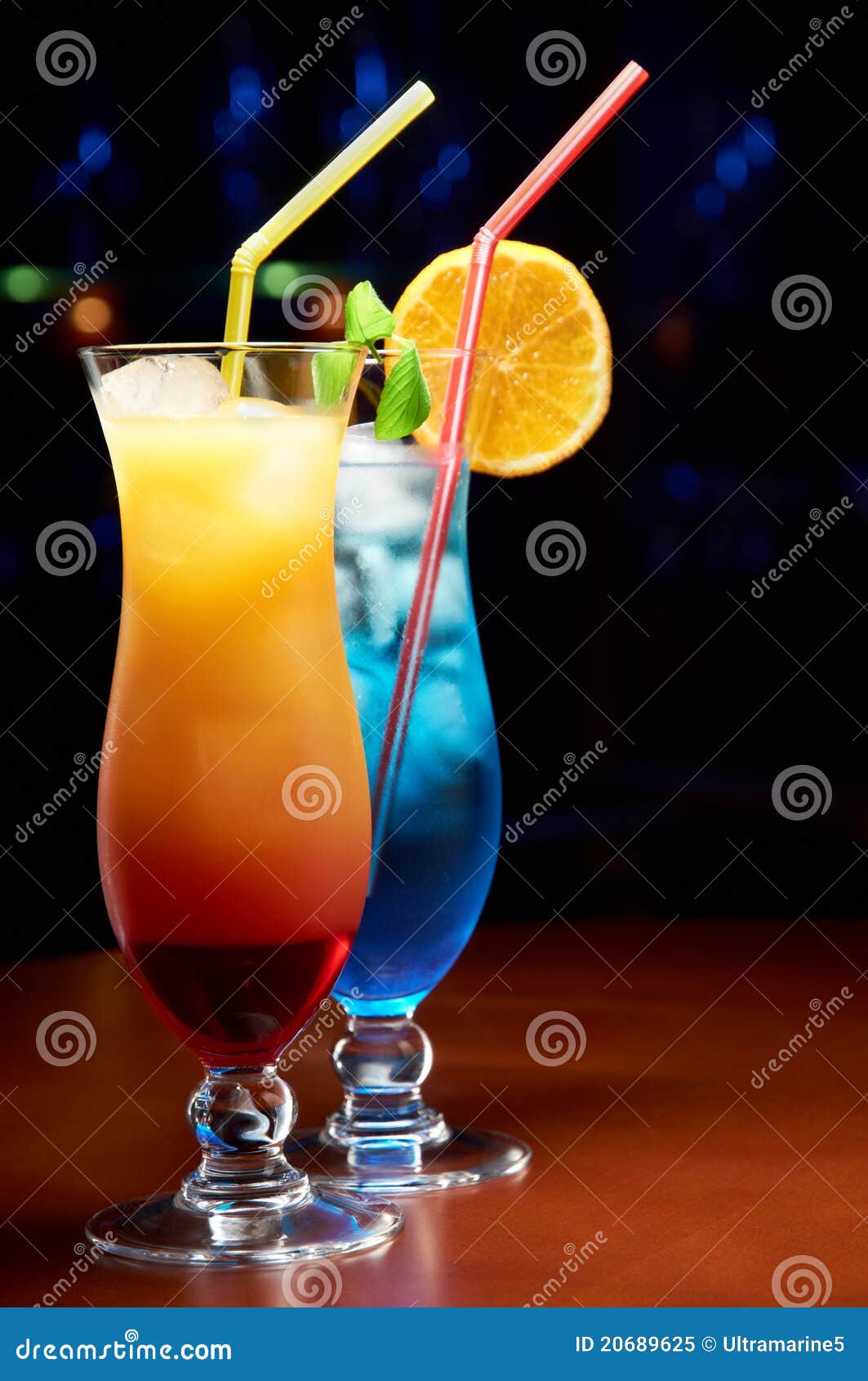 Two exotic cocktails stock image. Image of exotic, alcohol - 20689625