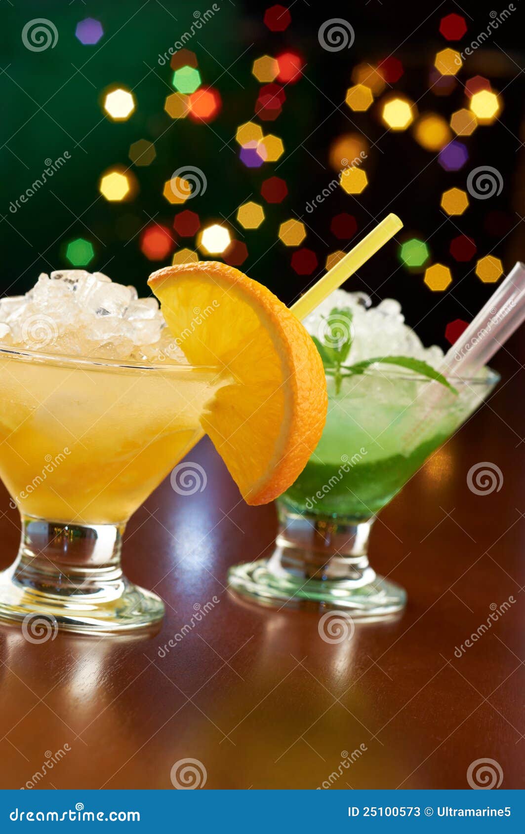 Two Exotic Cocktails in Bar Stock Image - Image of juicy, cold: 25100573