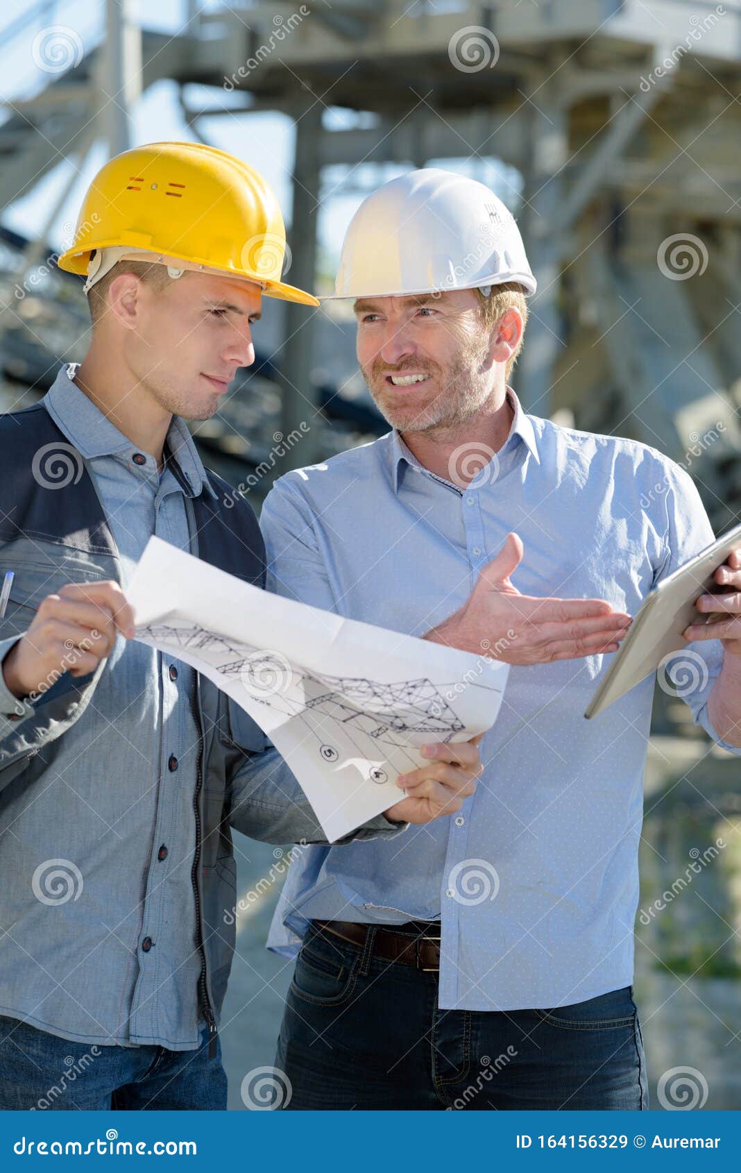 Two Experts Supervising Construction Stock Image - Image of employment ...
