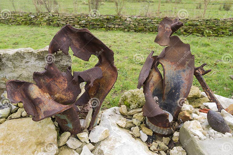 Two Exploded Artillery Shells Stock Photo - Image of blown, army: 39404918