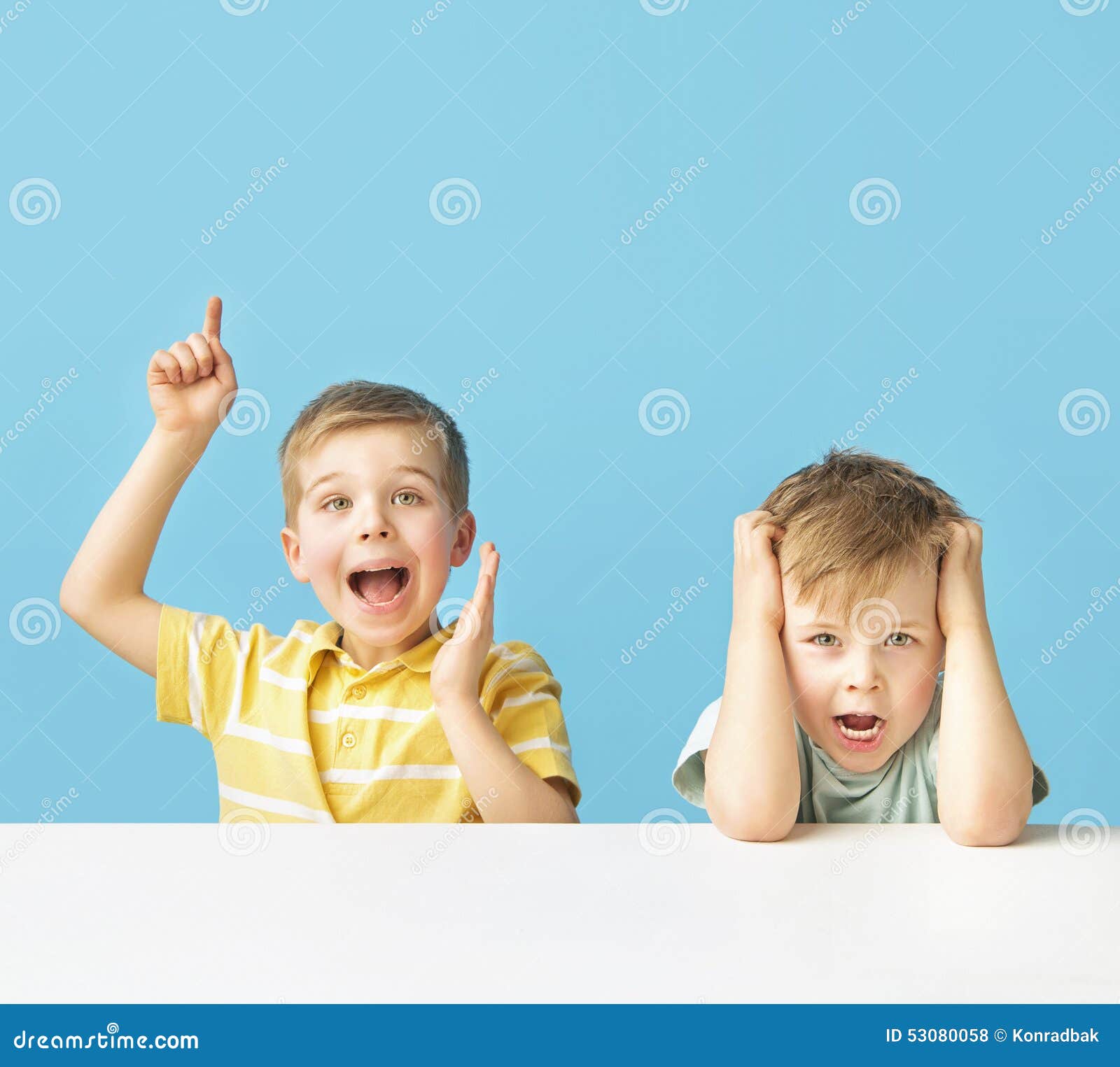 Two Expressive Boys Posing Together Stock Photo - Image of human ...