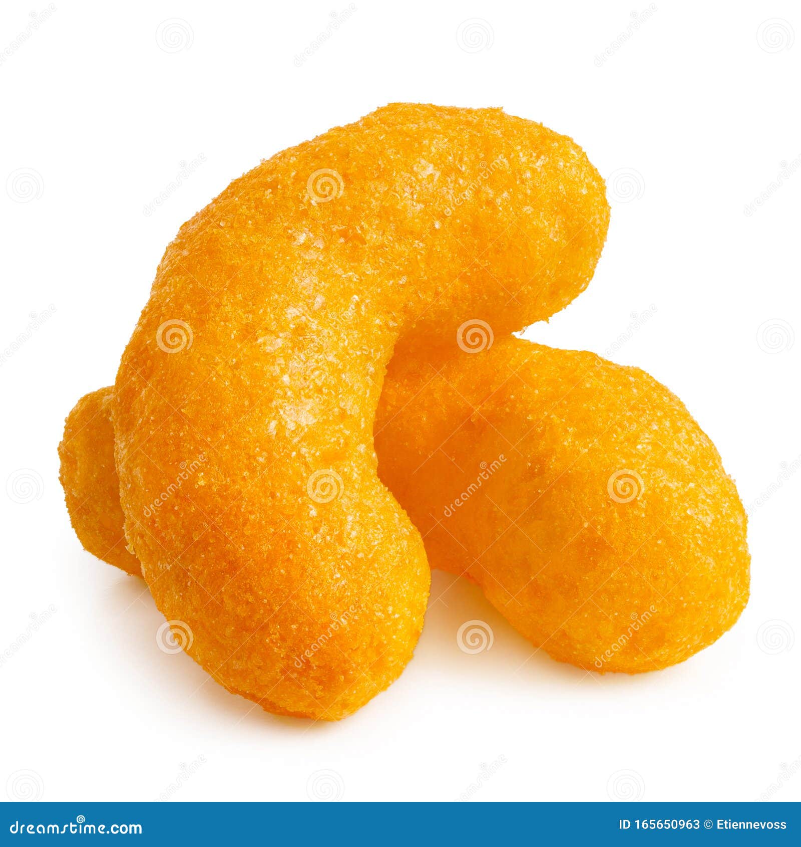 Two Extruded Cheese Puffs Isolated on White Stock Image - Image of ...