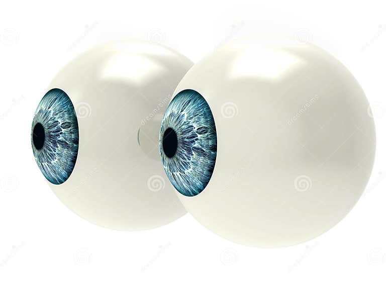 Two Eyeballs on white stock photo. Image of dimensional - 48589556