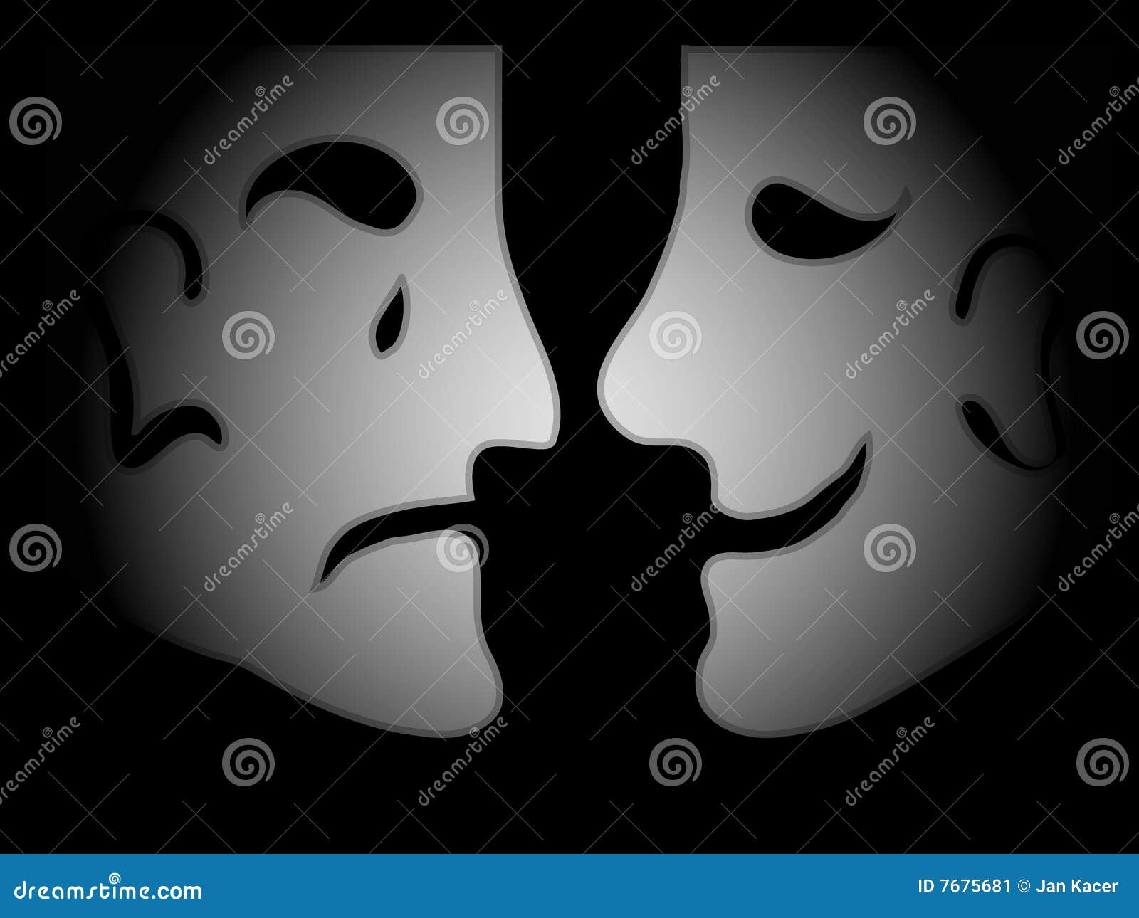 Two face stock illustration. Illustration of emotion, culture - 7675681