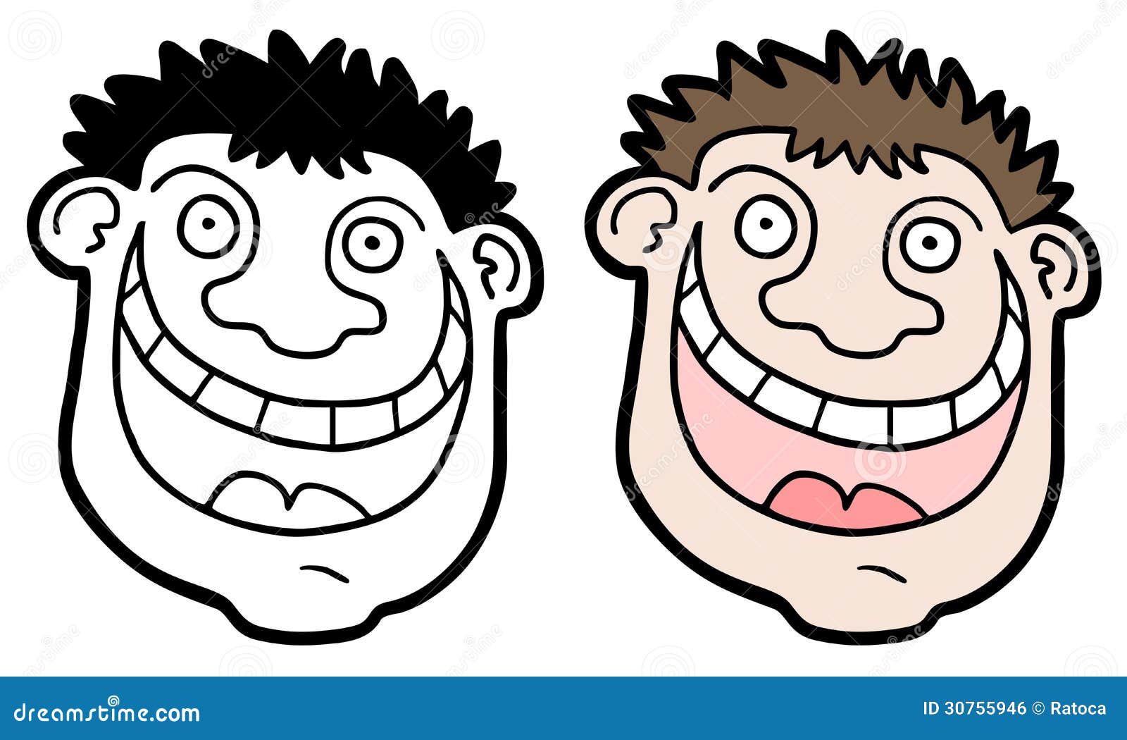 Two face man stock vector. Illustration of head, drawing - 30755946