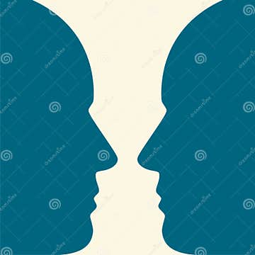 Two Face Profile View, Optical Illusion Stock Vector - Illustration of ...