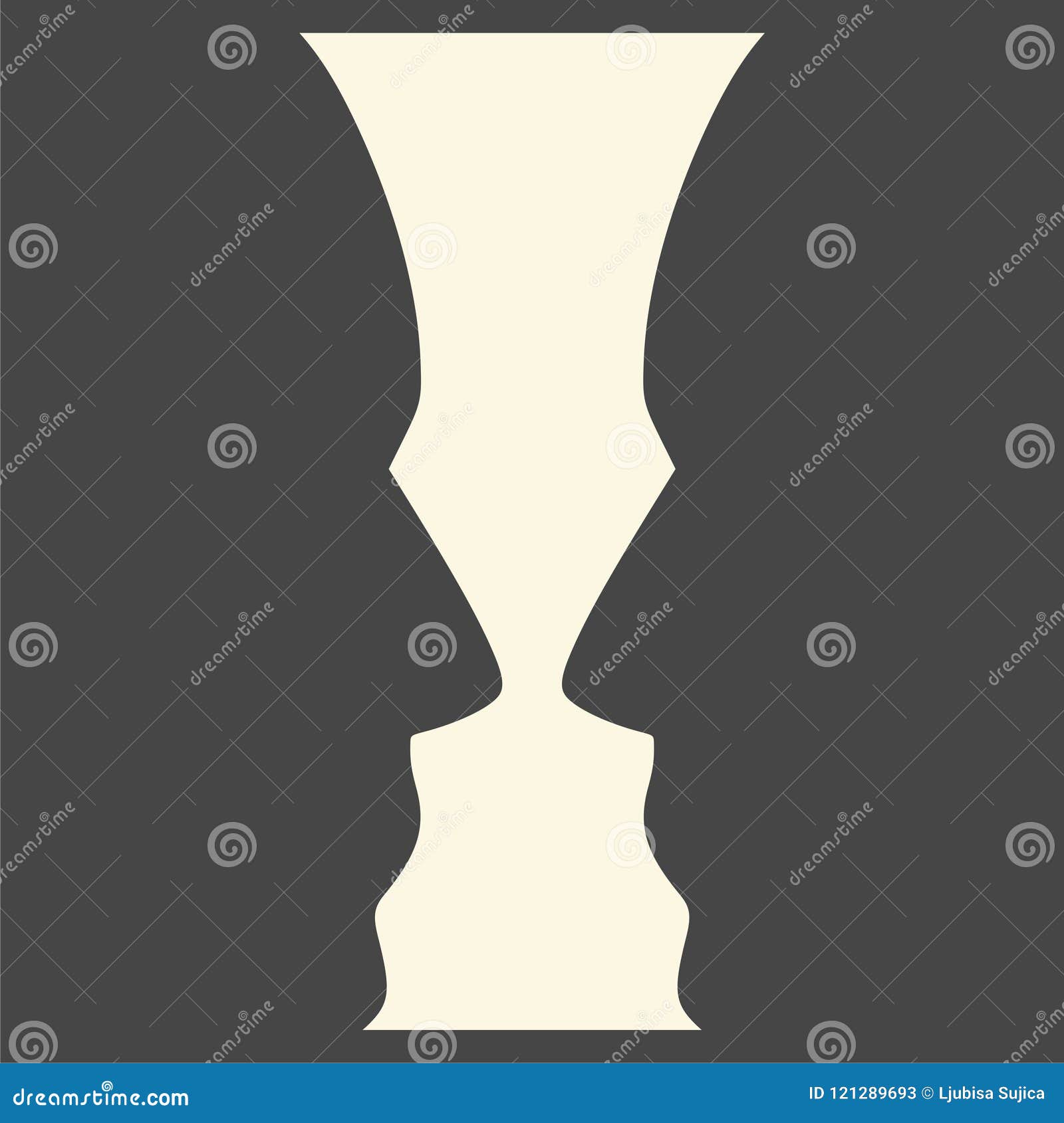 Two Face Profile View, Optical Illusion Stock Vector - Illustration of ...