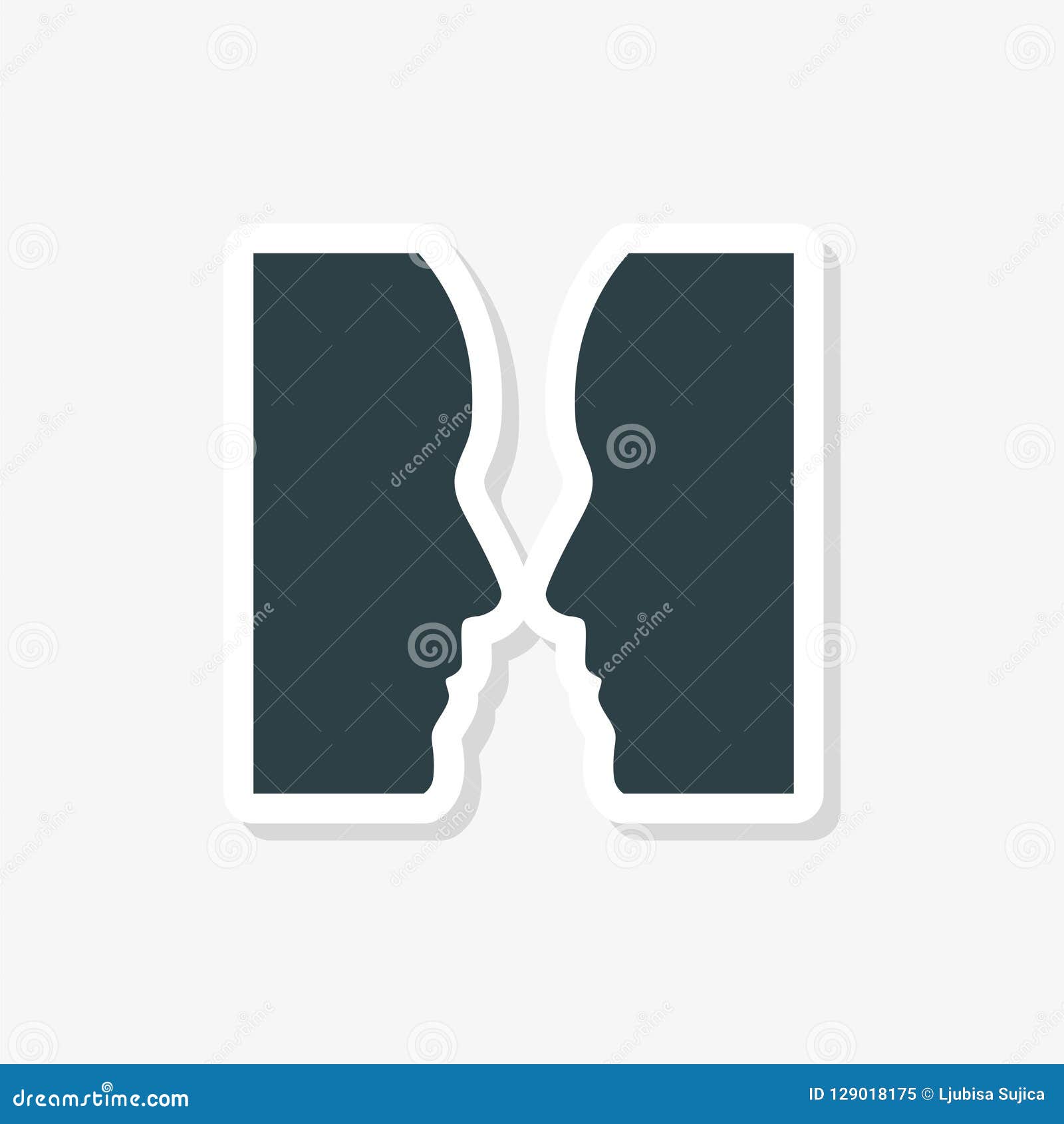 Two Face Profile View, Optical Illusion Stock Vector - Illustration of ...