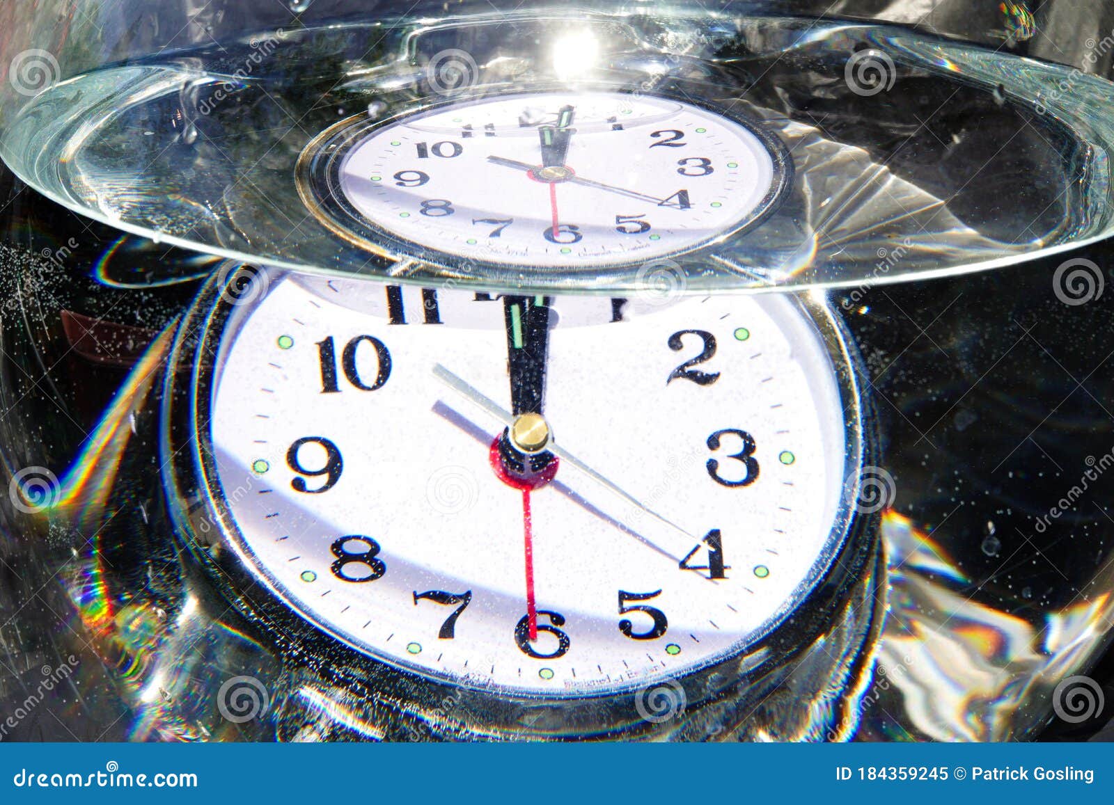 Two faced clock. stock image. Image of refraction, clockwork - 184359245