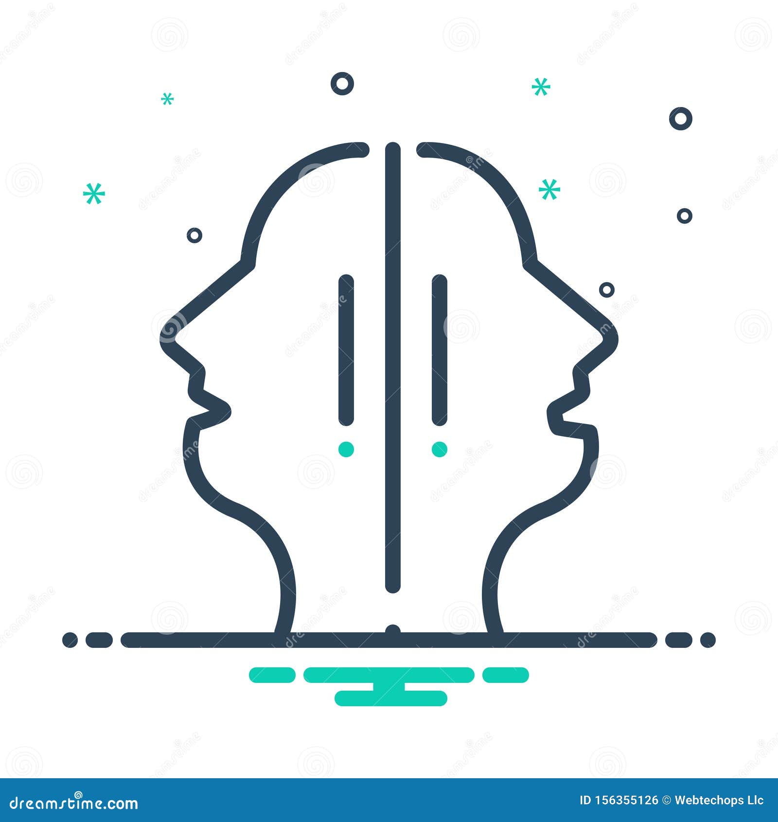 Black Mix Icon for Two Faced, Tongued and Edged Stock Illustration ...