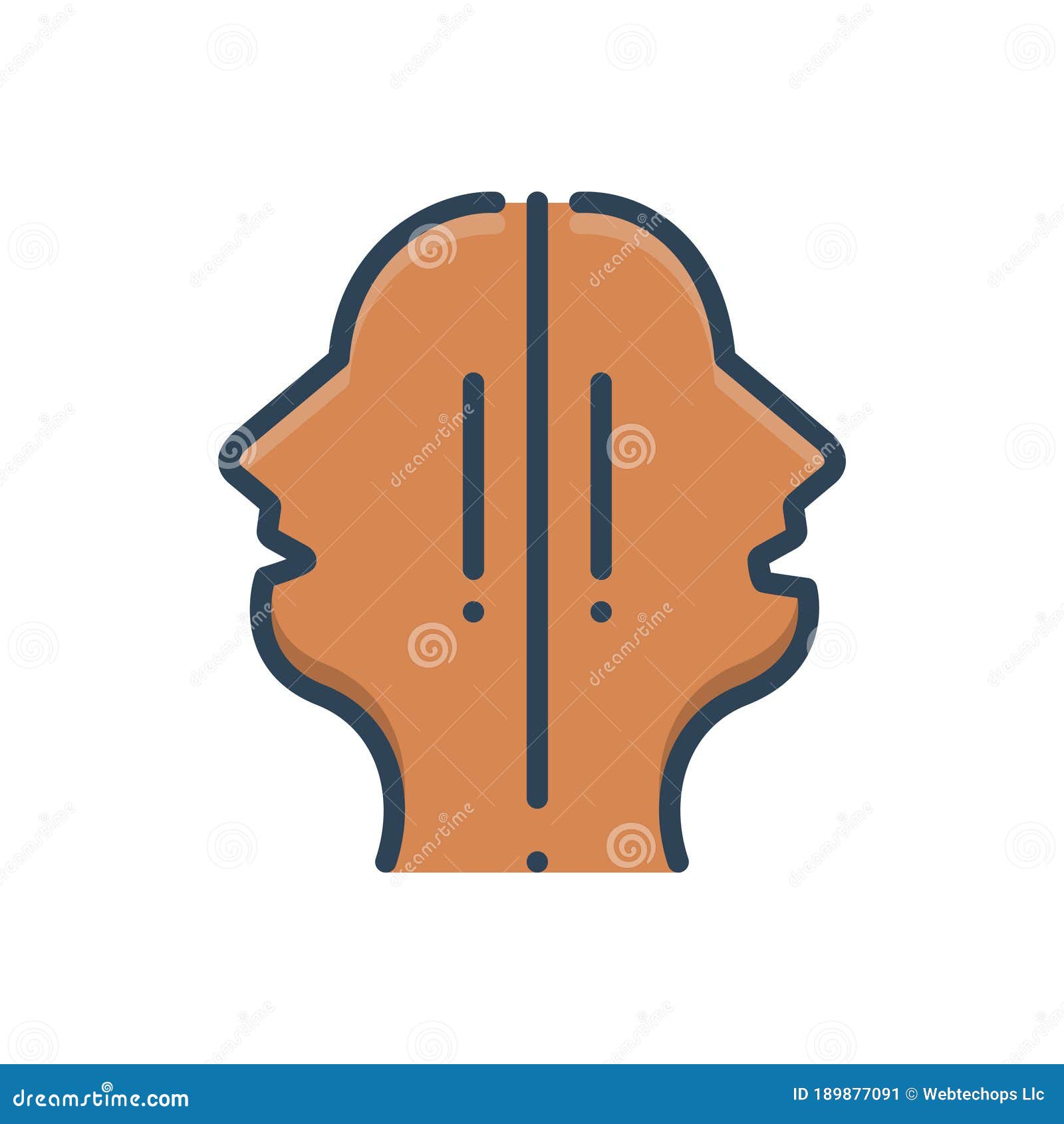 Color Illustration Icon for Two Faced, Doublehanded and Tongued Stock ...