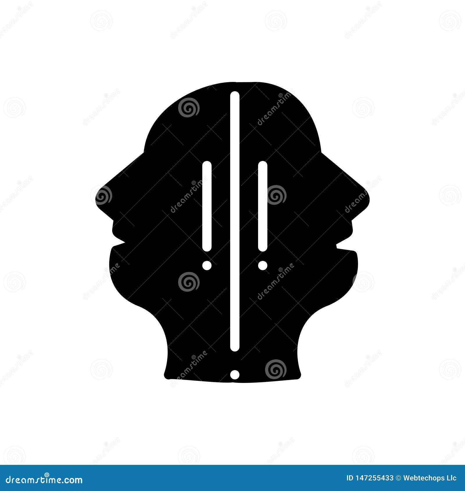 Black Solid Icon for Two Faced, Doublehanded and Tongued Stock Vector ...