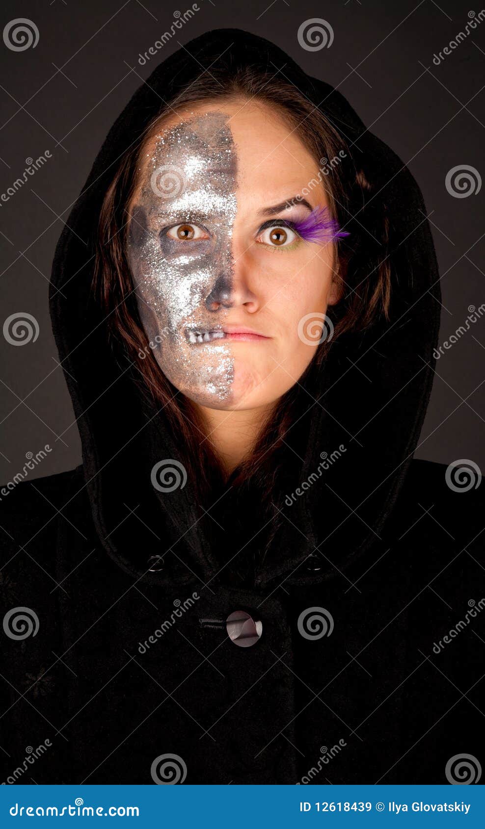 Two-faced Witch Looking To the Camera Stock Image - Image of halloween ...