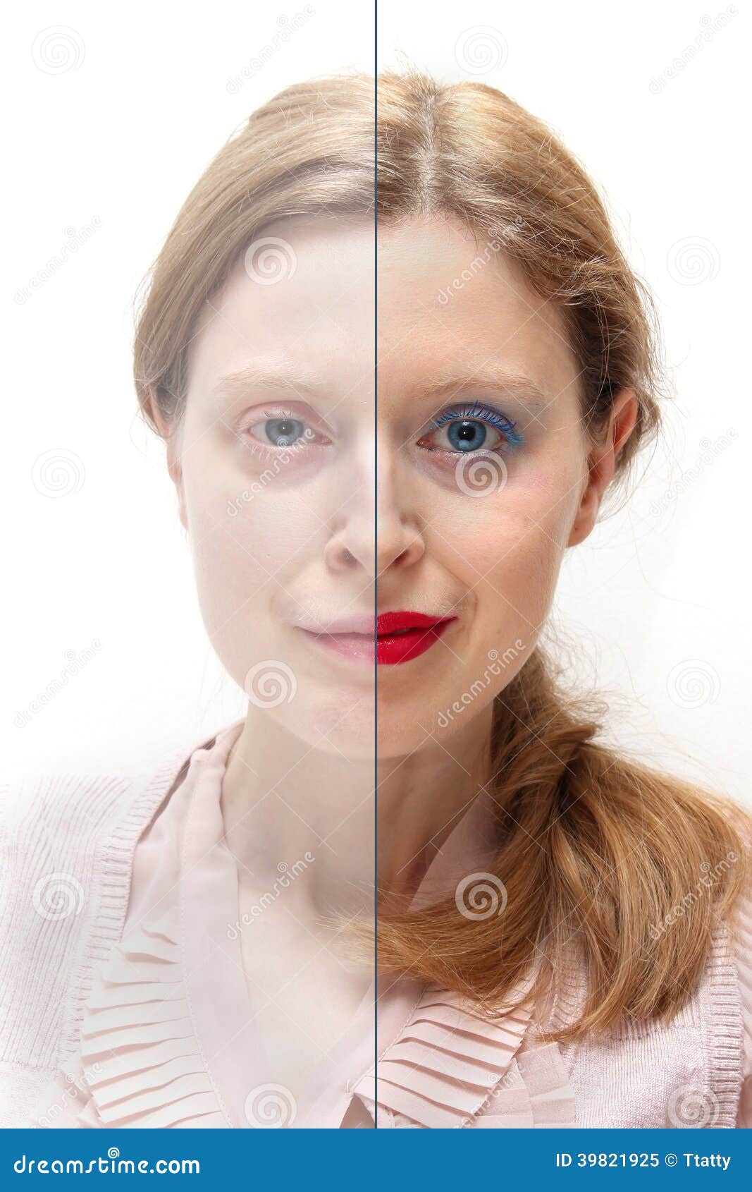 Two faced stock image. Image of cosmetic, blue, face - 39821925