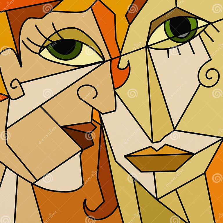 Two faces abstract stock illustration. Illustration of color - 30747757