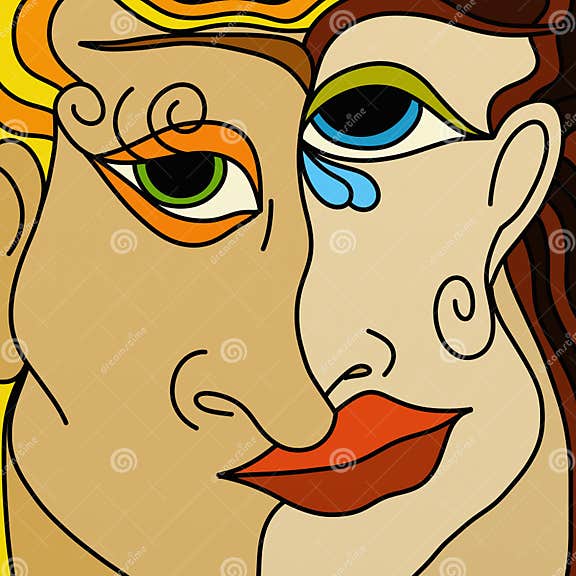 Two faces stock illustration. Illustration of artistic - 32338402