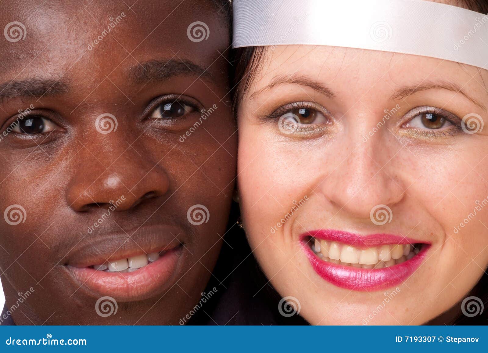Two faces close up. stock image. Image of portrait, black - 7193307