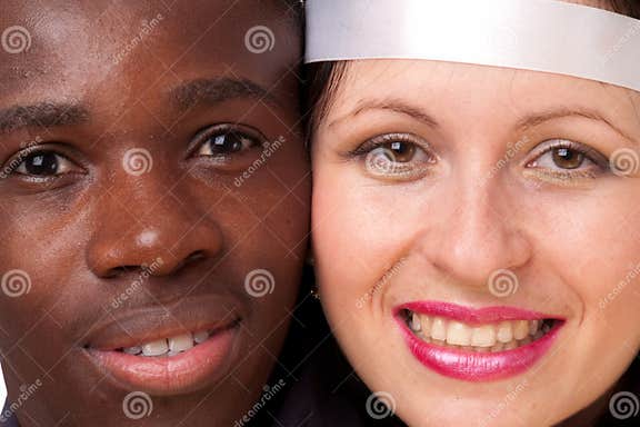 Two faces close up. stock image. Image of portrait, black - 7193307