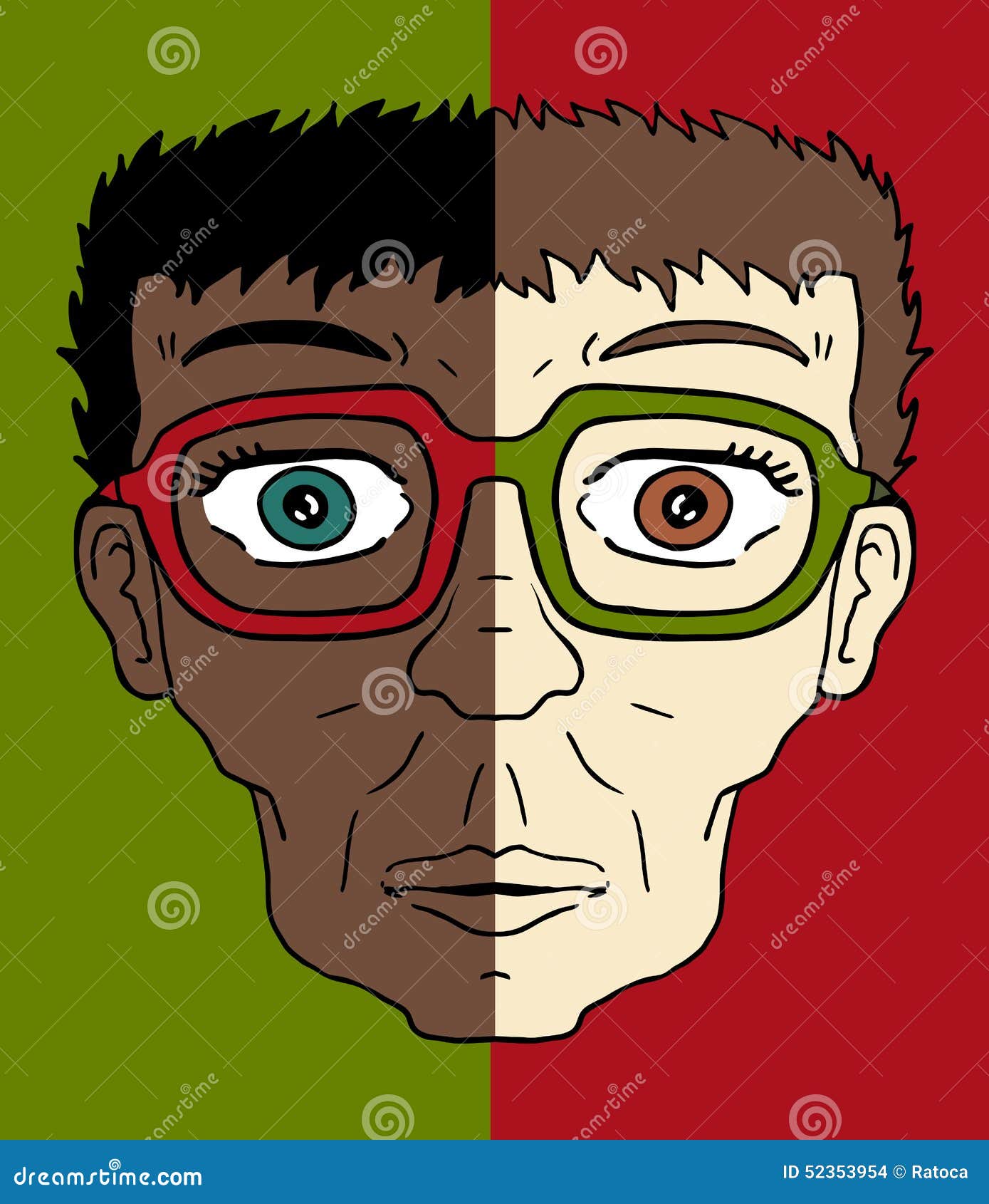 Two faces stock vector. Illustration of human, creative - 52353954