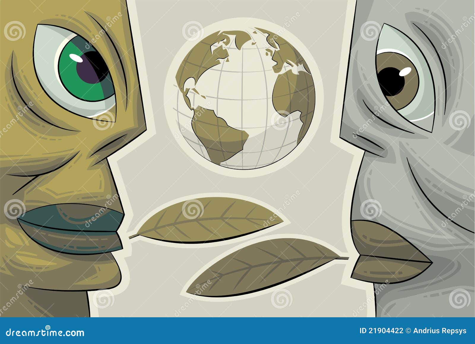 Two Faces. Environmental Dialogue Stock Vector - Illustration of talk ...