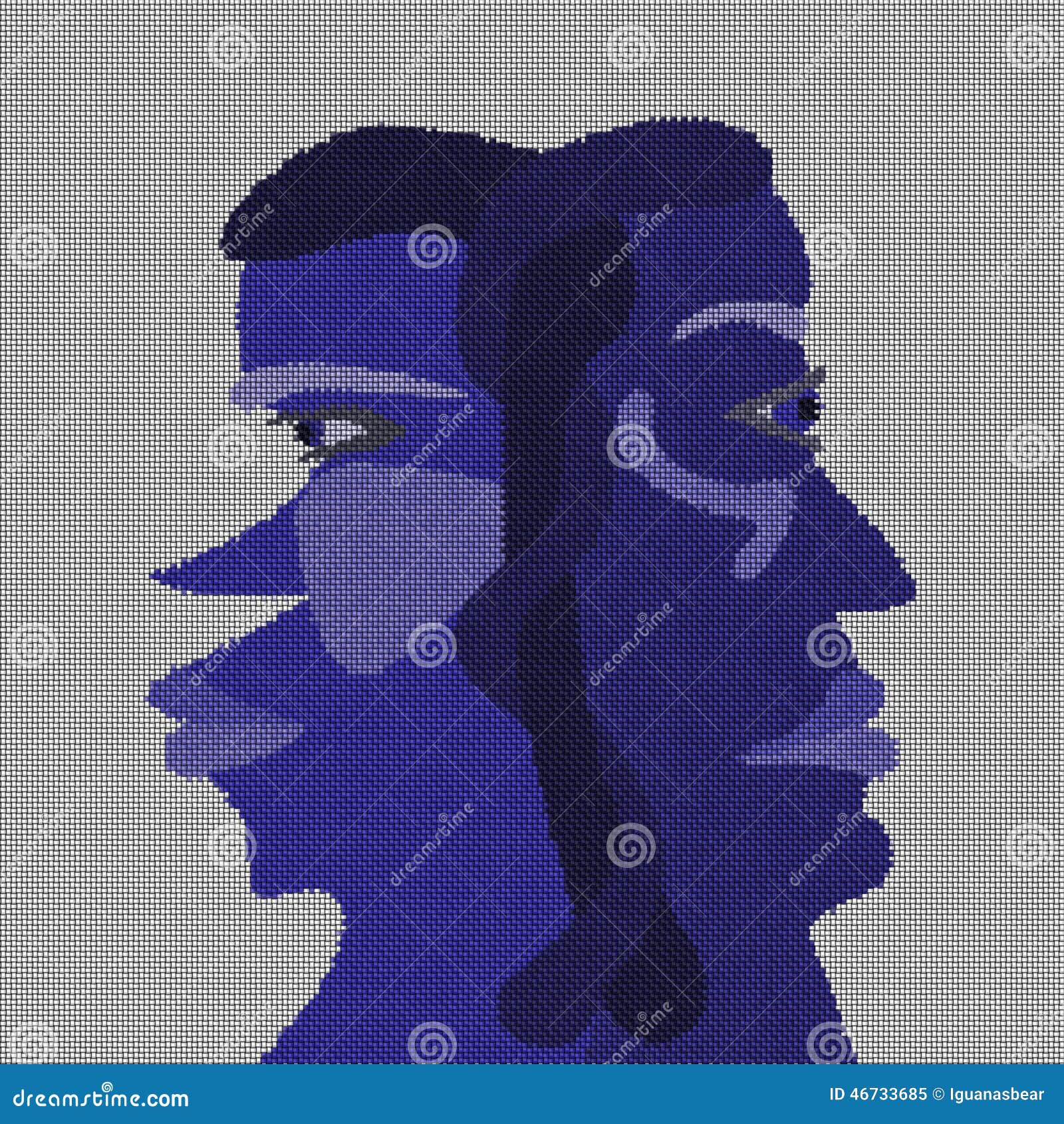 Two Faces Head - Abstract Illustration Stock Illustration ...