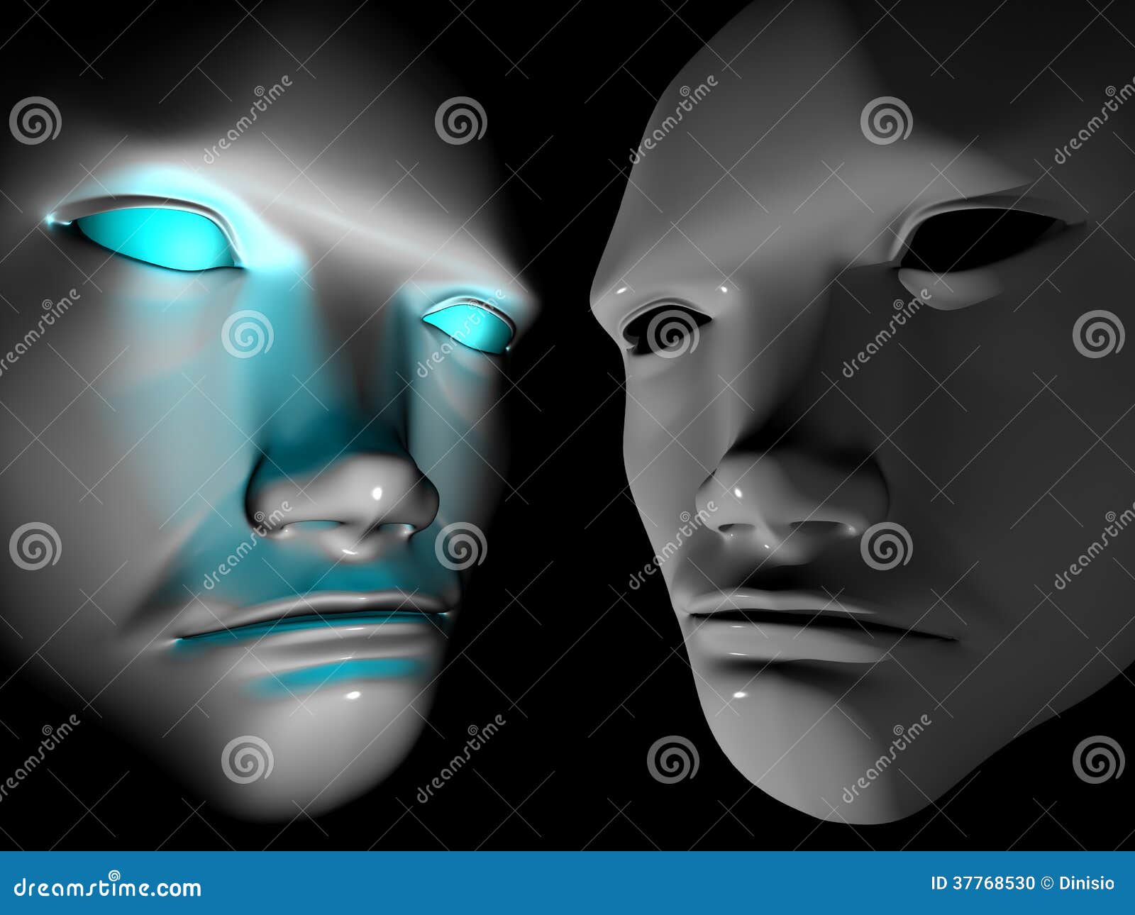 Two faces stock illustration. Illustration of blue, background - 37768530