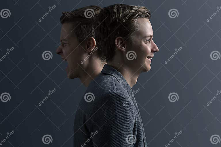 Two faces stock photo. Image of nice, social, good, evil - 49992502