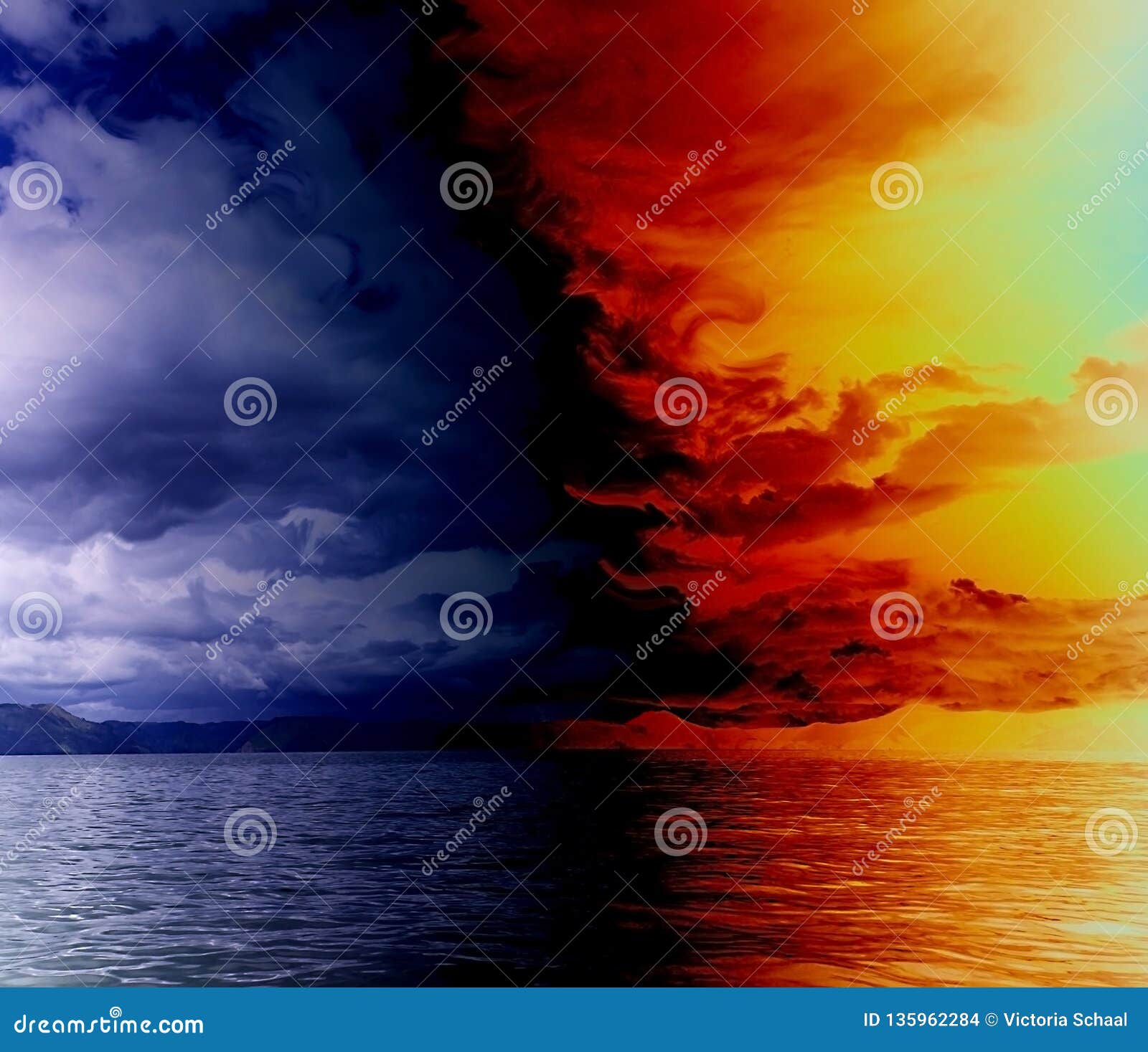 The two faces of nature stock photo. Image of eruption - 135962284