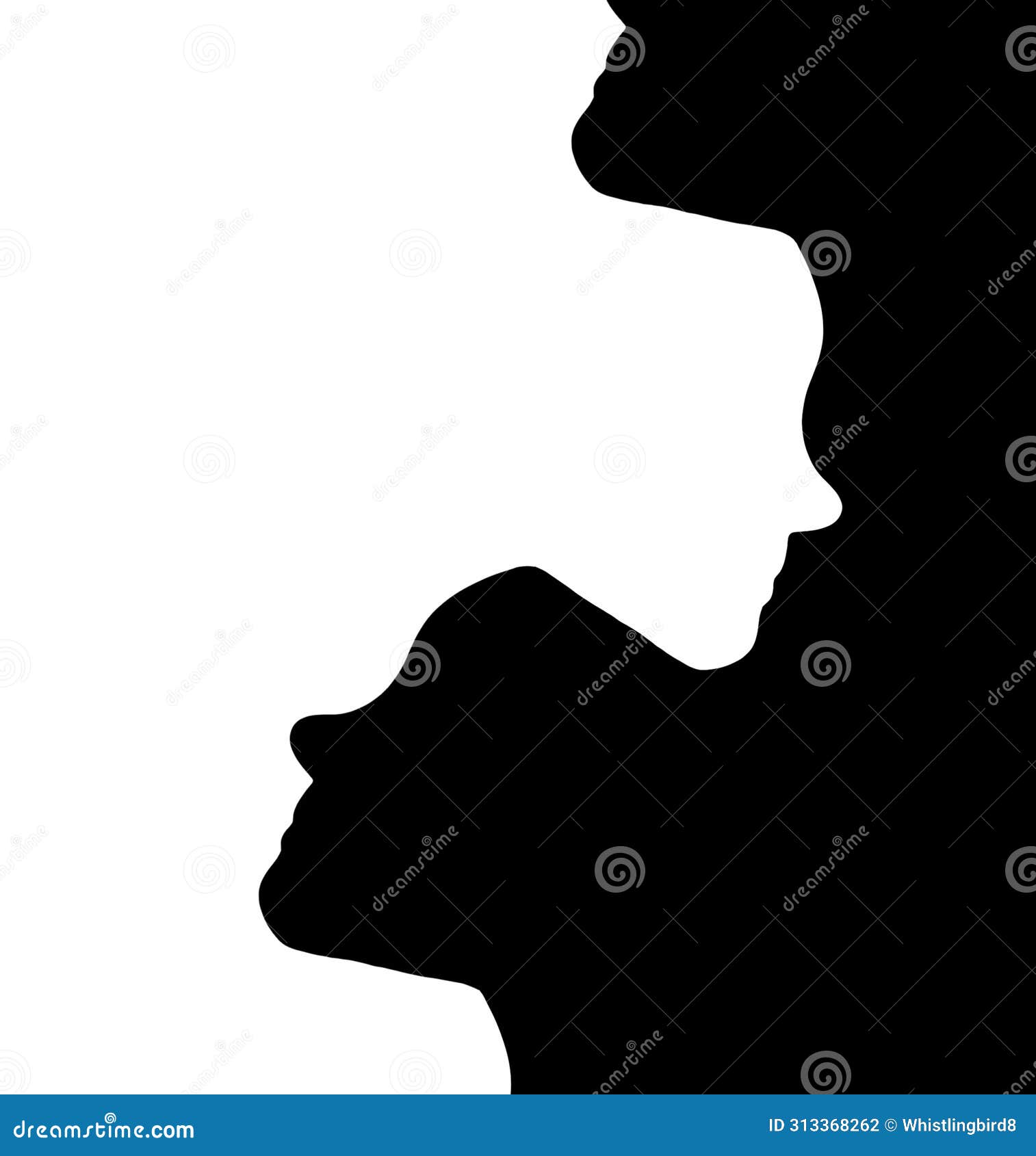 Two Faces Silhouette Black and White Illustration, People Stock ...