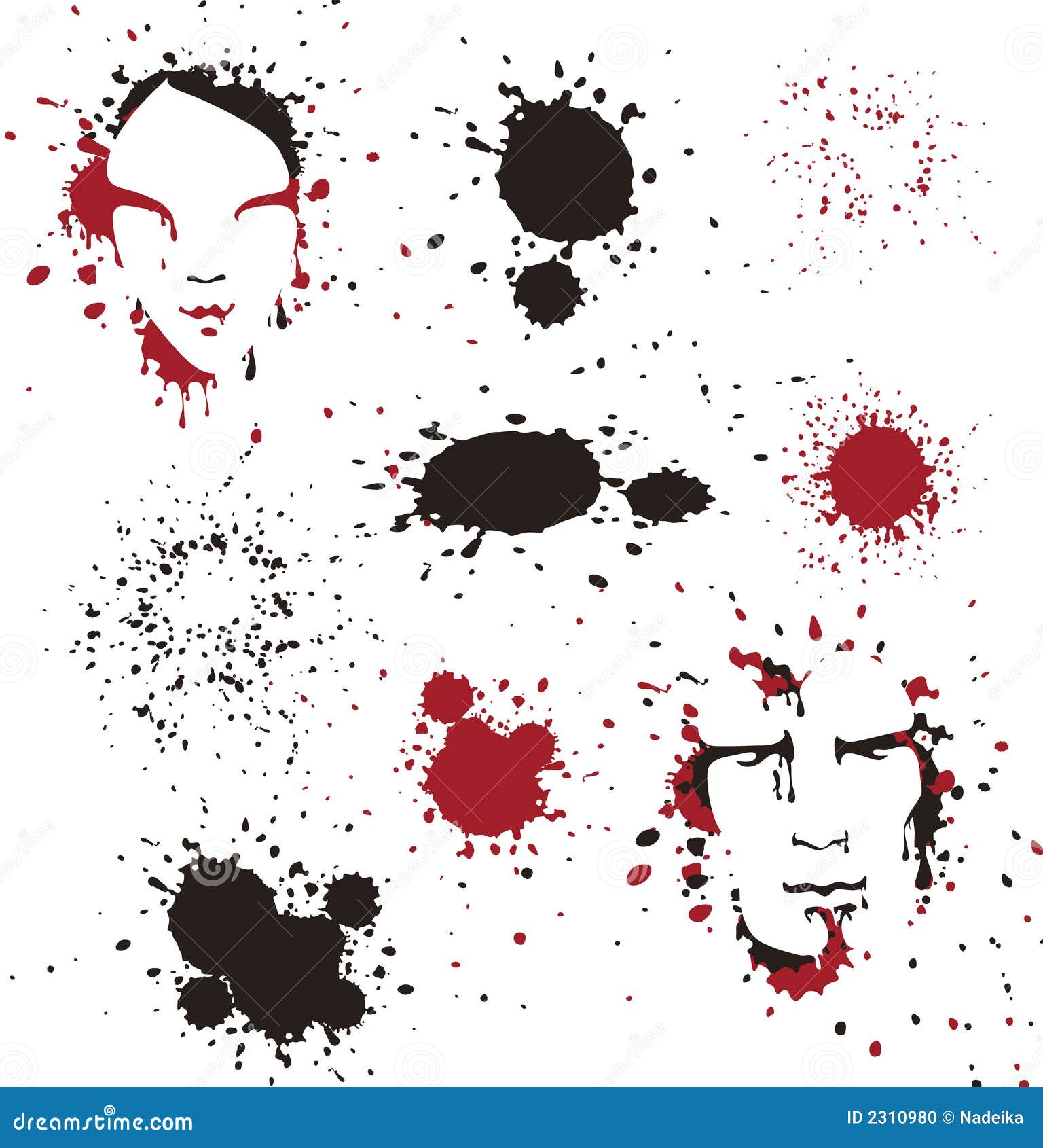 Two faces and spots stock vector. Illustration of face - 2310980