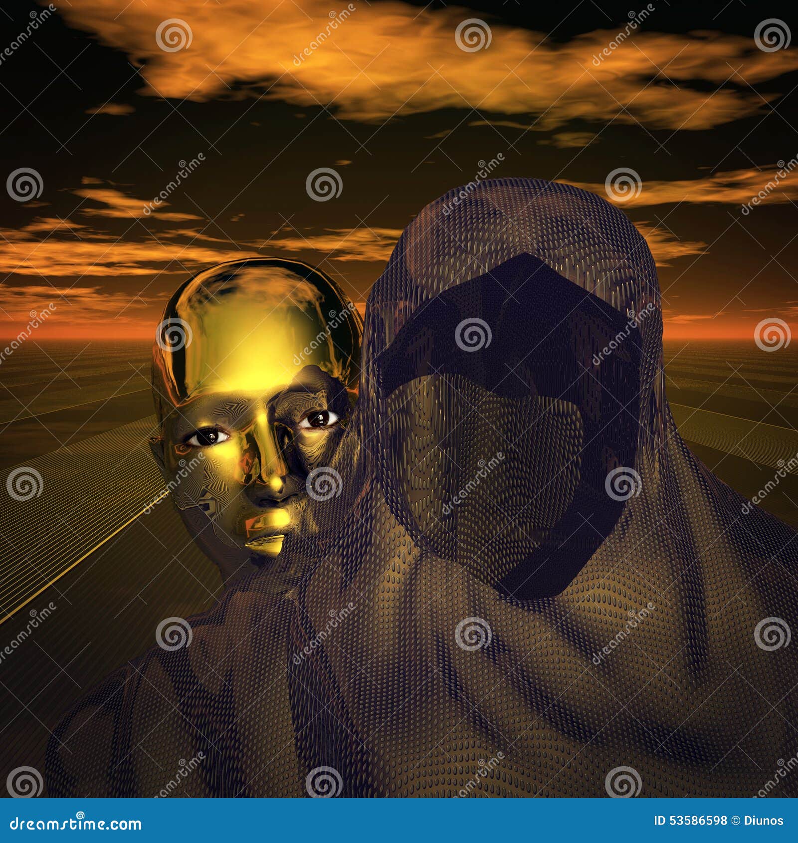 Two Faces stock illustration. Illustration of mask, expression - 53586598