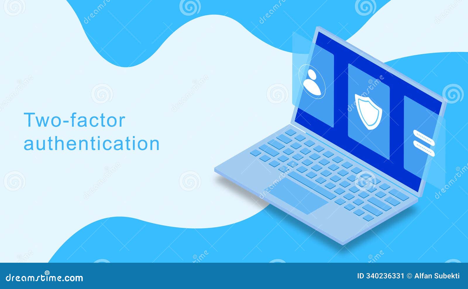 Two Step Authentication 2fa Two Factor Verification Concept Stock Illustration Illustration