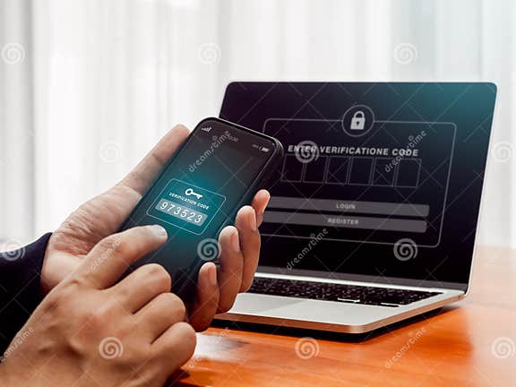 Two Factor Authentication or 2FA, Cyber Security Concept. Password ...