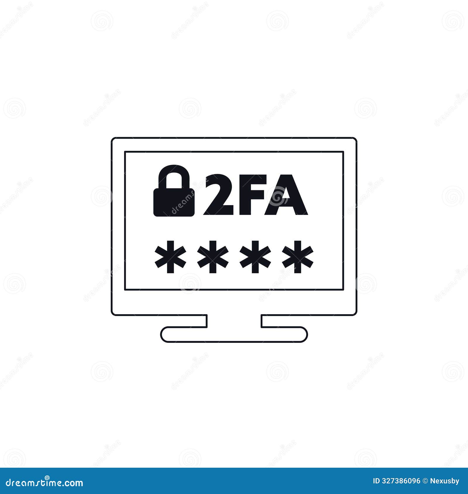 Two Factor Authentication or 2FA Icon Stock Illustration - Illustration ...