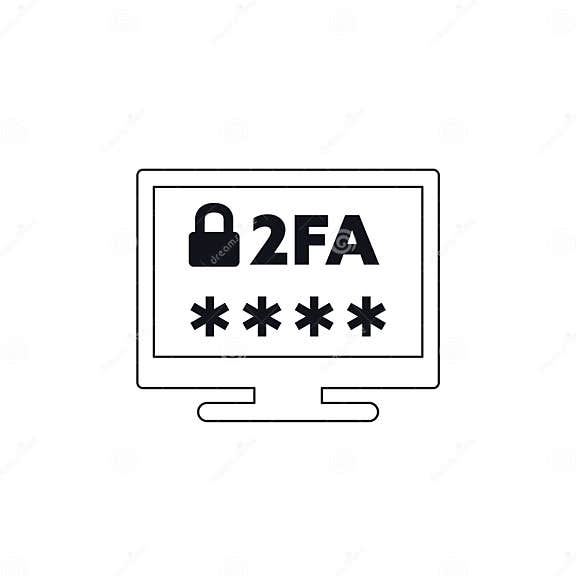 Two Factor Authentication or 2FA Icon Stock Illustration - Illustration ...